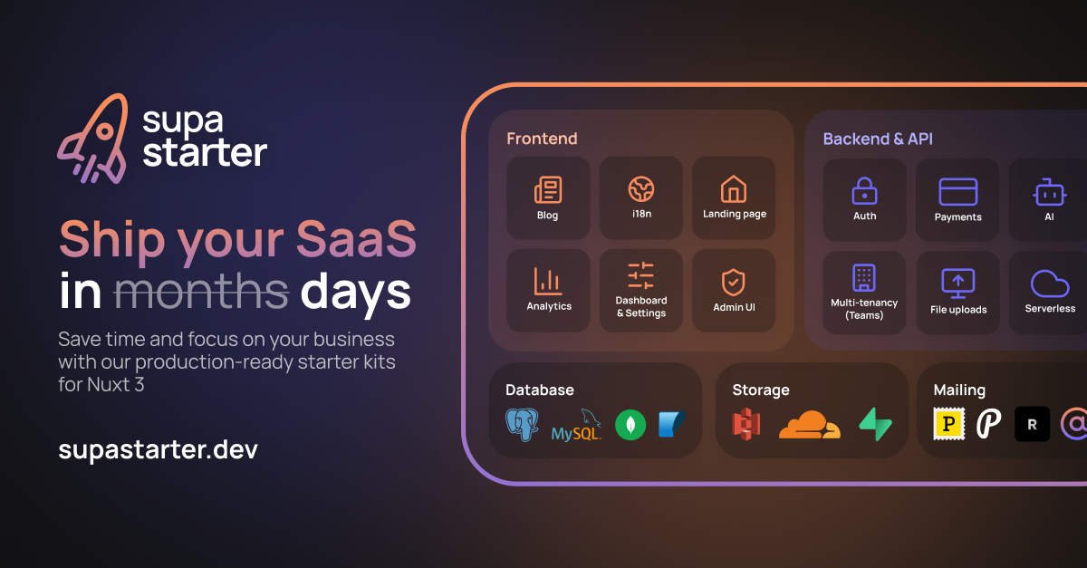 Blog | supastarter - SaaS starter kit for Next.js and Nuxt Blog | supastarter - SaaS starter kit for Next.js and Nuxt